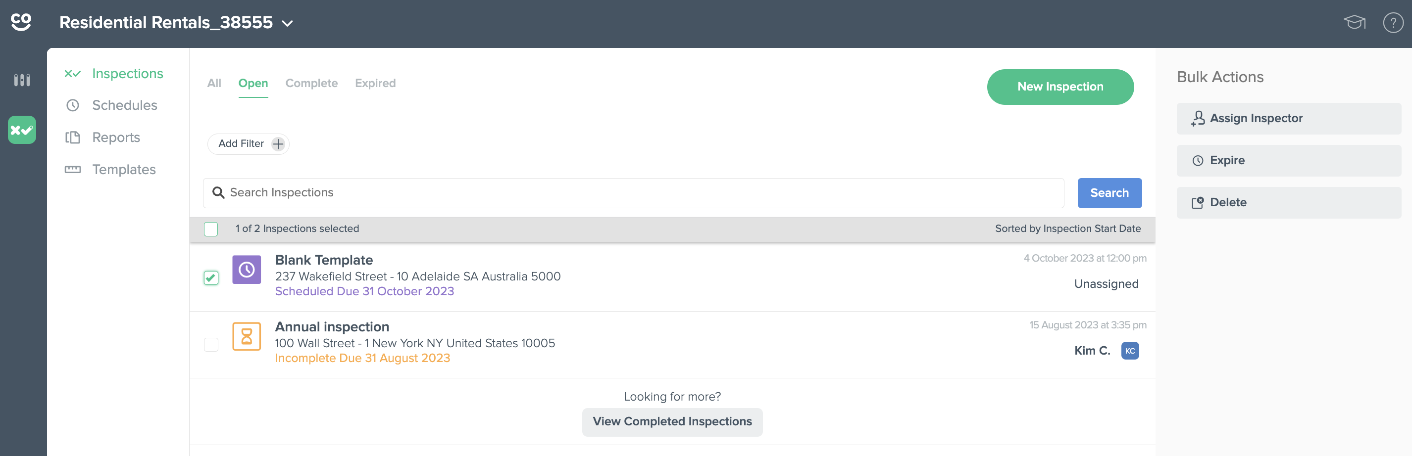 Assigning Inspections to Team Members – HappyCo