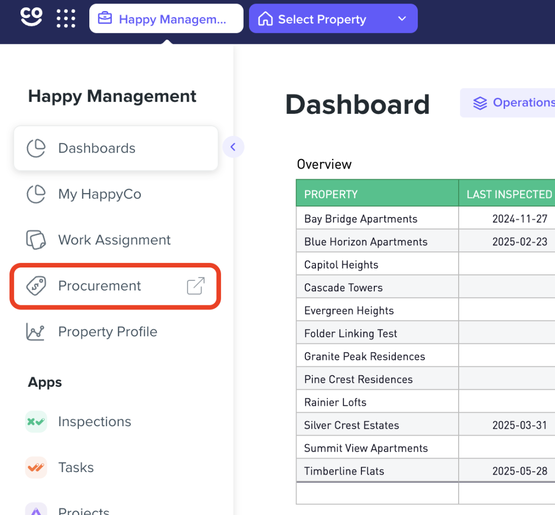 Procurement by HappyCo – HappyCo