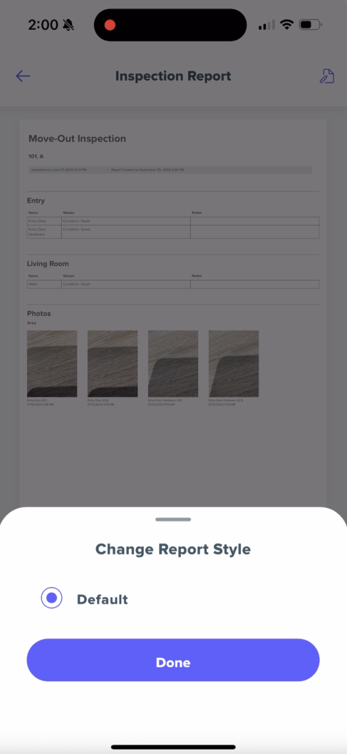 Report Styles In the Mobile App – HappyCo